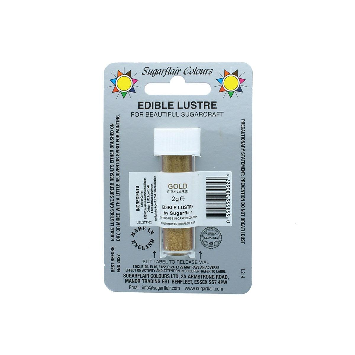 Sugarflair Edible Lustre Colour - Gold Titanium Free – Cake Craft by ...